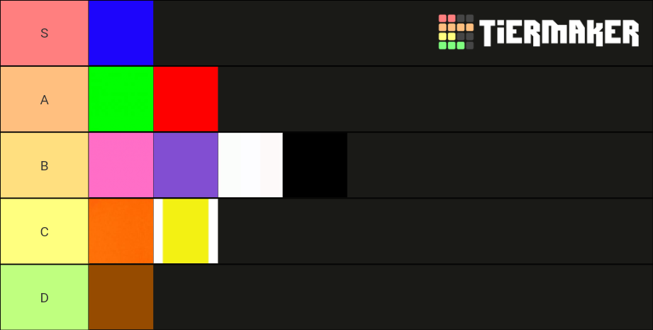Colours Tierlist Tier List (Community Rankings) - TierMaker