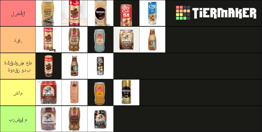 iced bottled coffee | قائمة القهوة المعلبة المبردة Tier List (Community ...