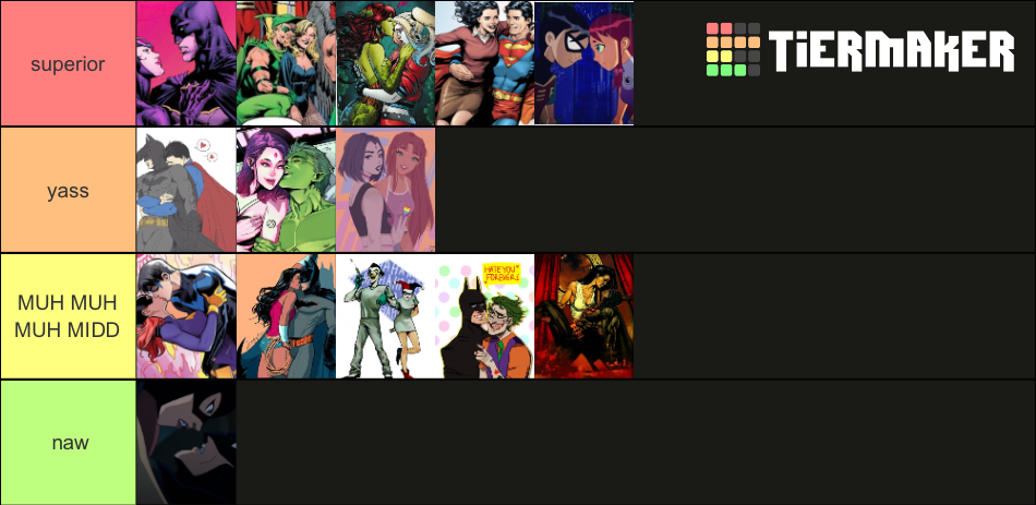DC Comics Ships Tier List (Community Rankings) - TierMaker