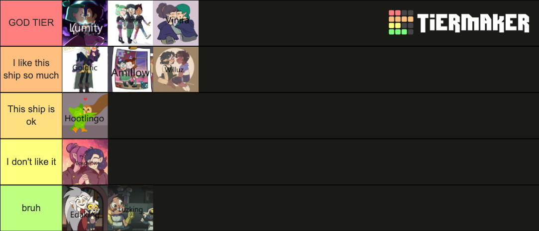 The Owl House ships Tier List (Community Rankings) - TierMaker