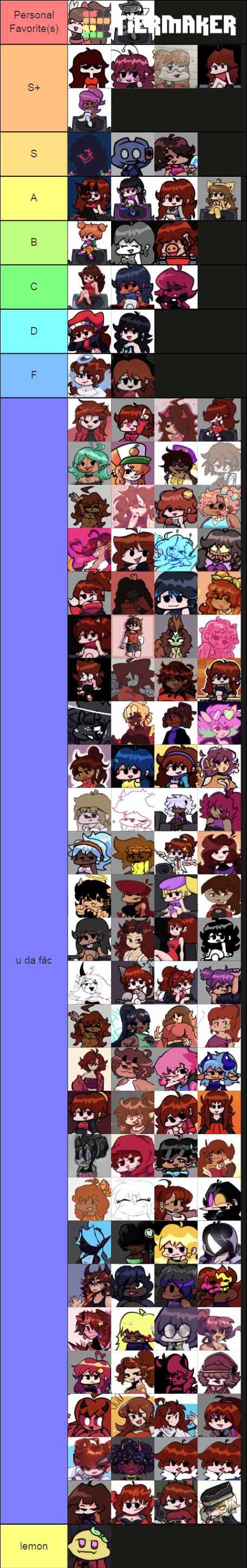 FNF Girlfriend Design Ranking Tier List (Community Rankings) - TierMaker