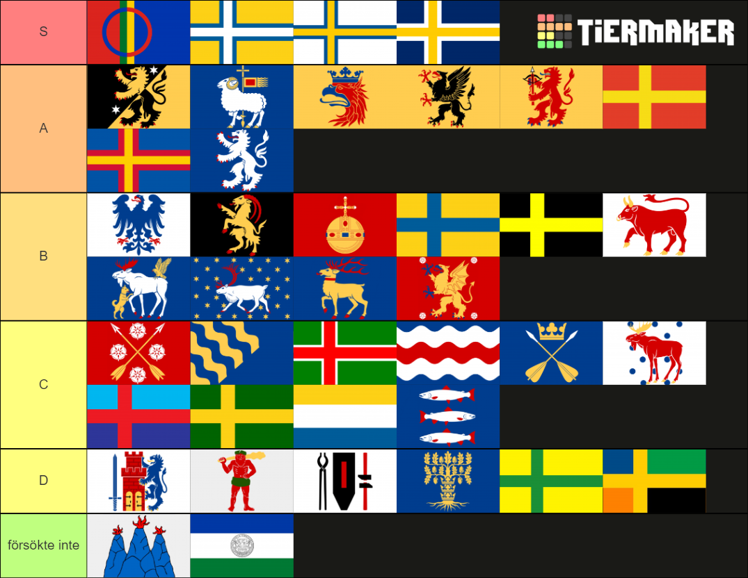 Landskapsflaggor/Regional Swedish flags Tier List (Community Rankings ...