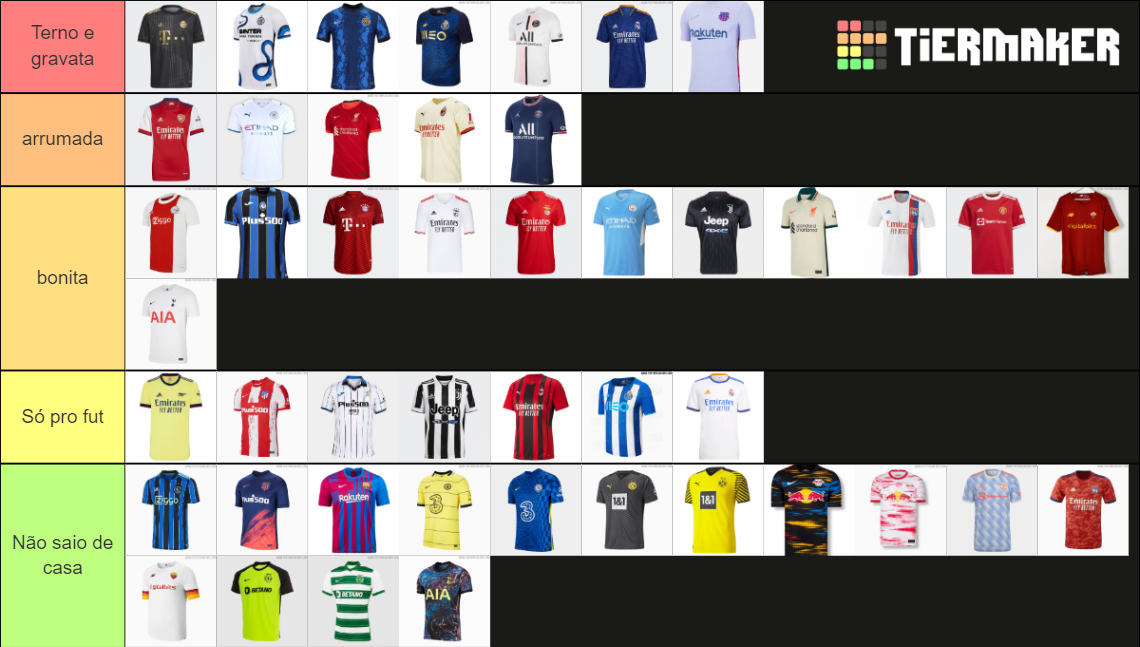 Camisas do futebol europeu 21/22 Tier List (Community Rankings) - TierMaker Camisas do futebol europeu 21/22 Tier List (Community Rankings) - TierMaker