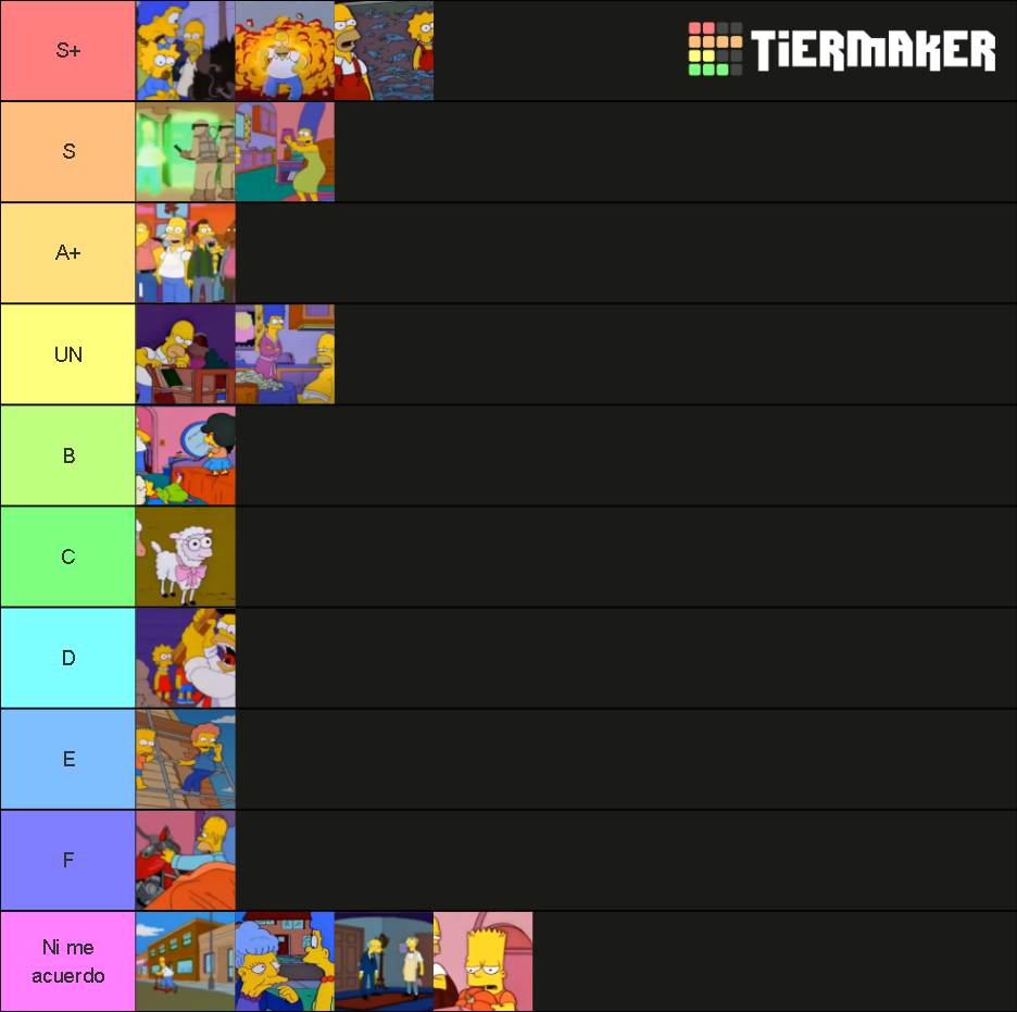 Momentos Simpson Tier List (Community Rankings) - TierMaker
