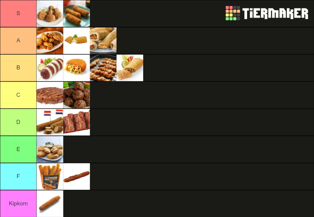 Nederlandse Friettent Snacks Tier List (Community Rankings) - TierMaker