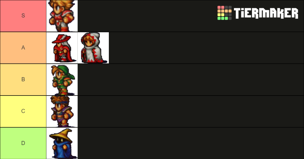Final Fantasy 1 Job Classes Tier List (Community Rankings) - TierMaker