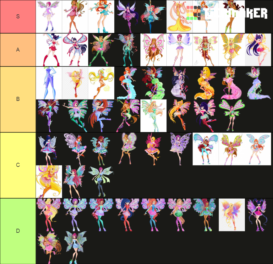 Winx Club transformations Tier List (Community Rankings) - TierMaker