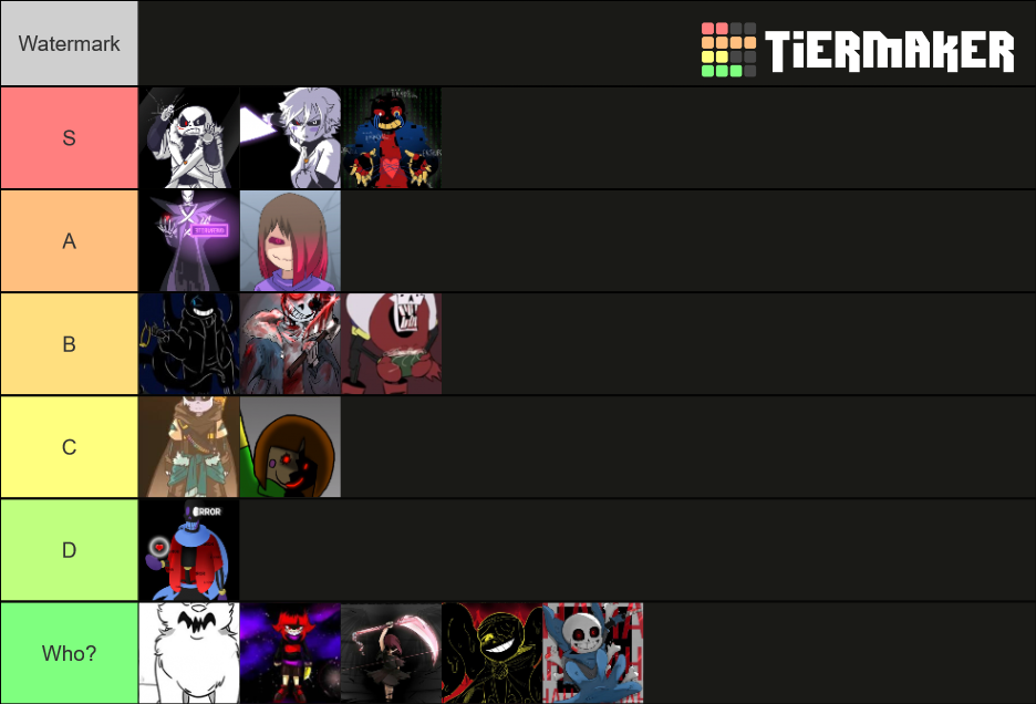 Undertale Multiverse Villians Tier List (Community Rankings) - TierMaker