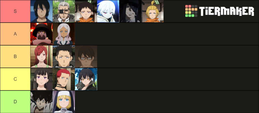 Fire Force Characters Tier List (Community Rankings) - TierMaker