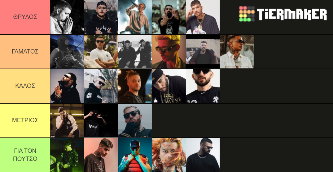 Greek Rappers Tier List (Community Rankings) - TierMaker