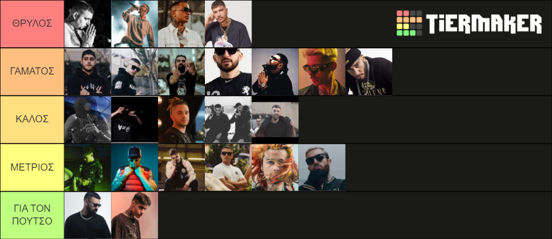 Greek Rappers Tier List (Community Rankings) - TierMaker