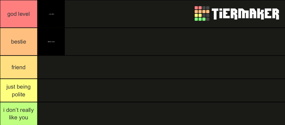rachel's nickname hierarchy Tier List (Community Rankings) - TierMaker