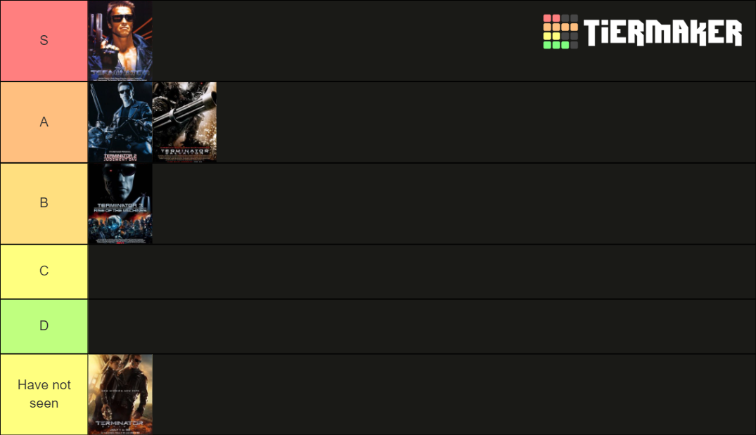 Terminator Movies Tier List (Community Rankings) - TierMaker
