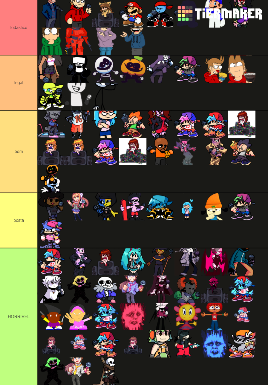 Friday Night Funkin' Characters (+Mods, Parappa and more) Tier List ...