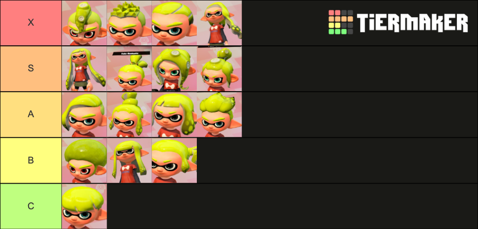 Splatoon Hairstyles Tier List (Community Rankings) - TierMaker