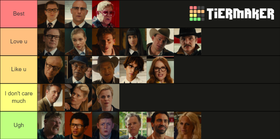 kingsman characters !! Tier List (Community Rankings) - TierMaker