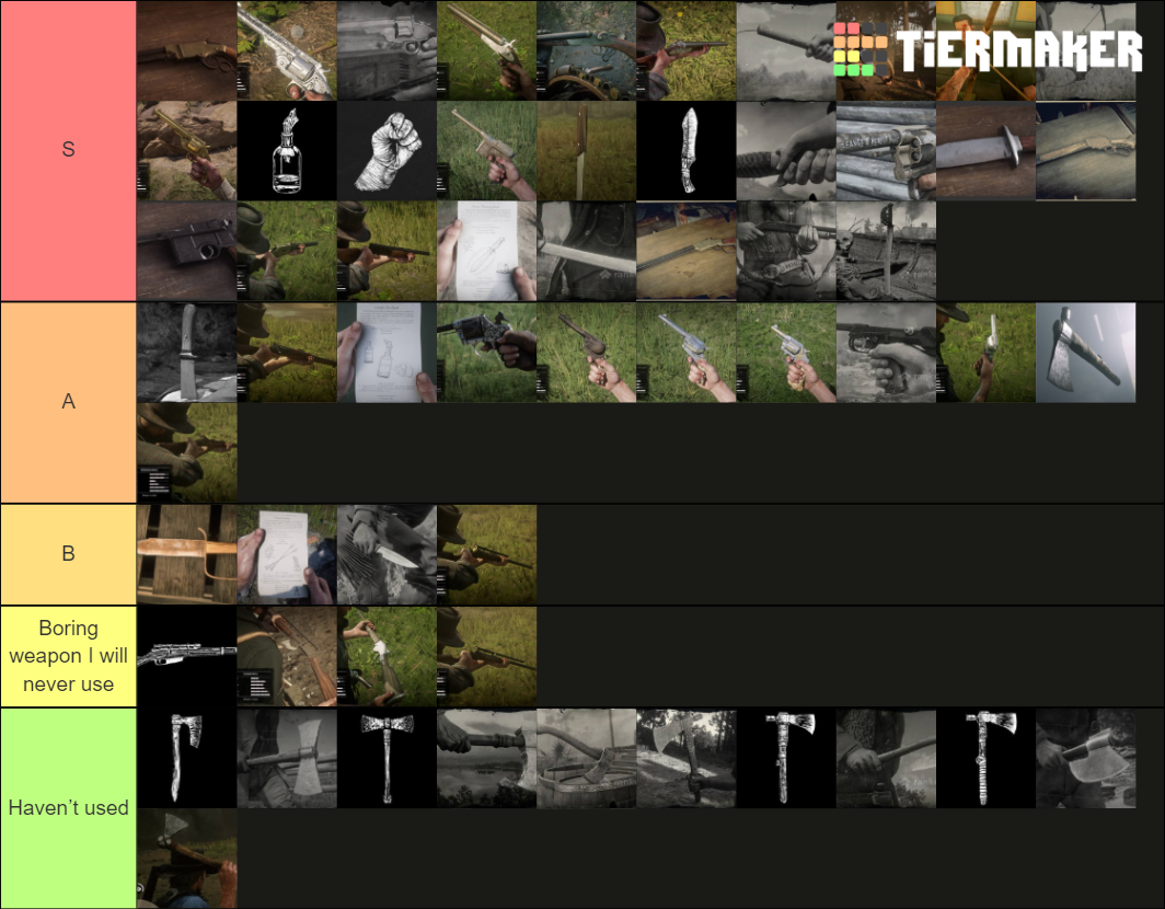 Red Dead Redemption 2 Weapons Ranking Tier List (Community Rankings ...