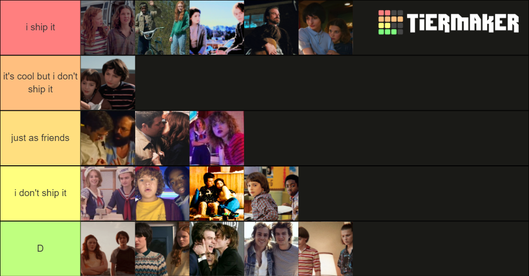 stranger things ships Tier List (Community Rankings) - TierMaker