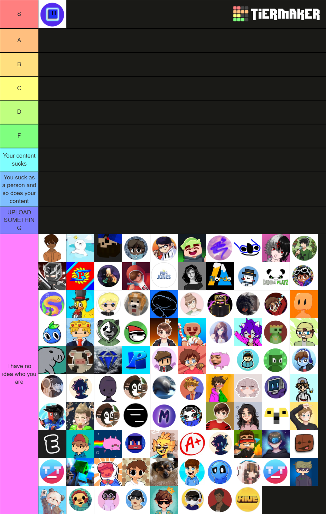 The Ultimate Hive YouTubers Tier List (Community Rankings) - TierMaker