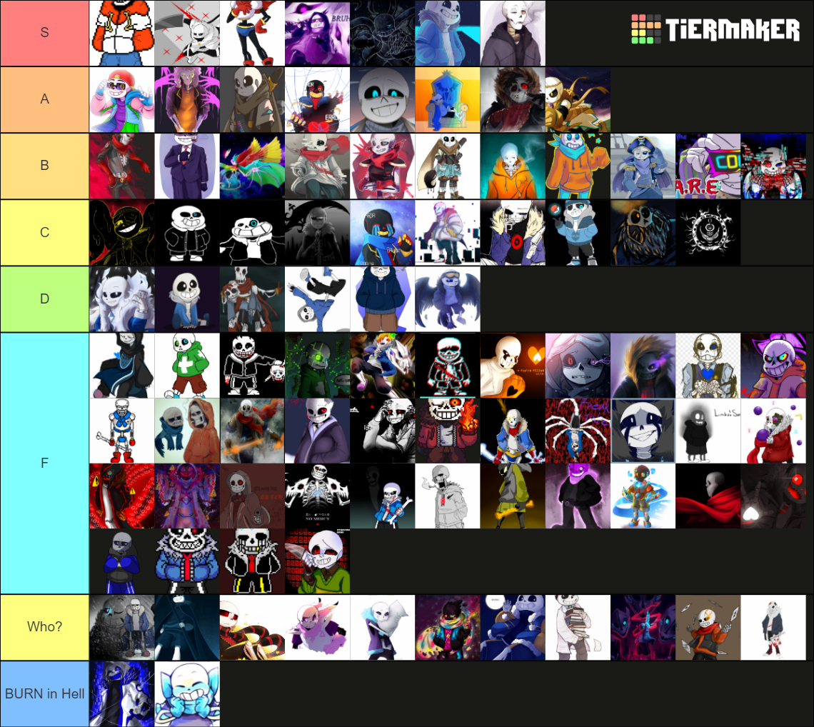 AU Papyrus/Sans List Tier List (Community Rankings) - TierMaker