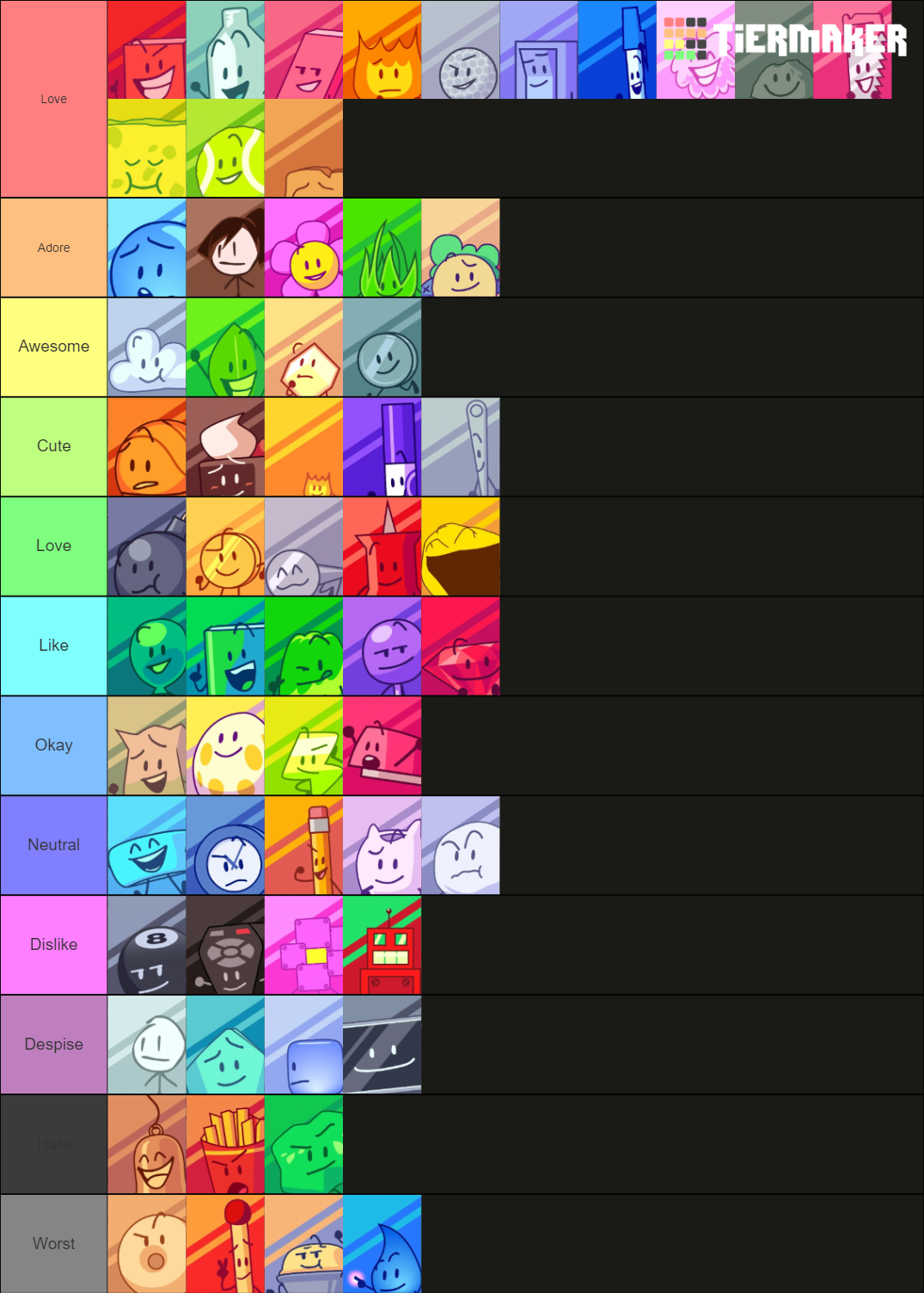 BFB/TPOT (New Icons) Tier List (Community Rankings) - TierMaker