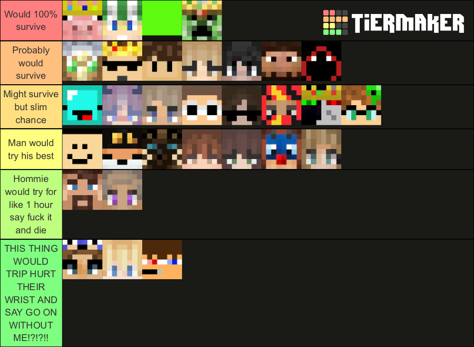 Would this dsmp member survive the zombie apocalypse Tier List ...