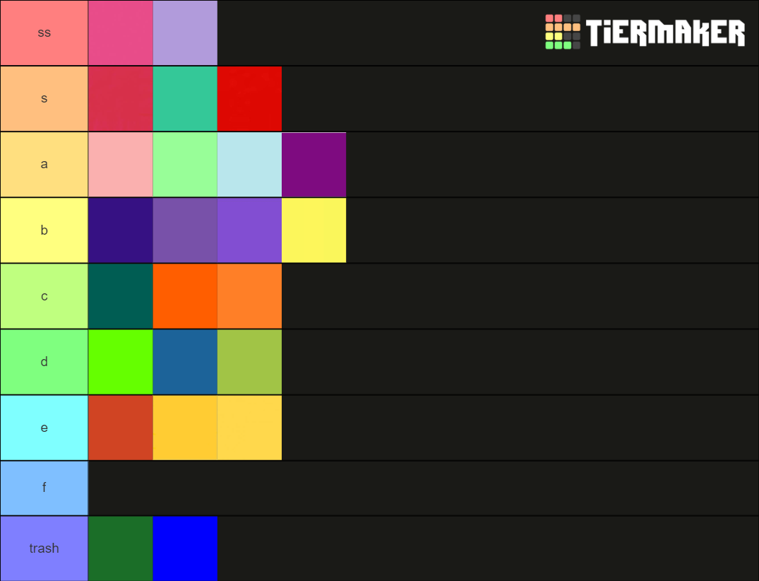 colours Tier List (Community Rankings) - TierMaker