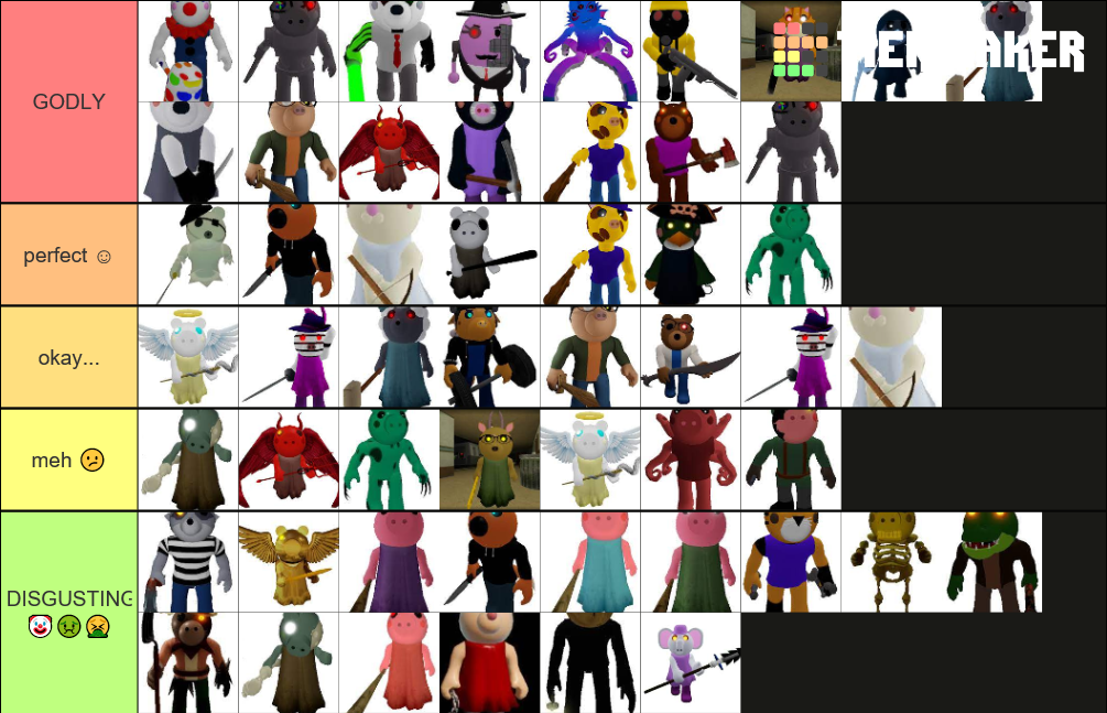 piggy skins 🐷 Tier List (Community Rankings) - TierMaker