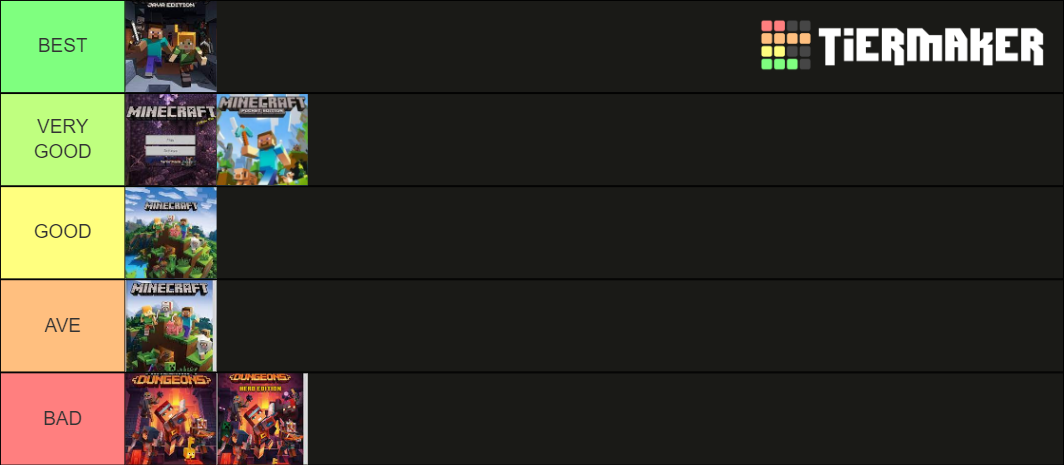 Minecraft Game modes and types Tier List (Community Rankings) - TierMaker