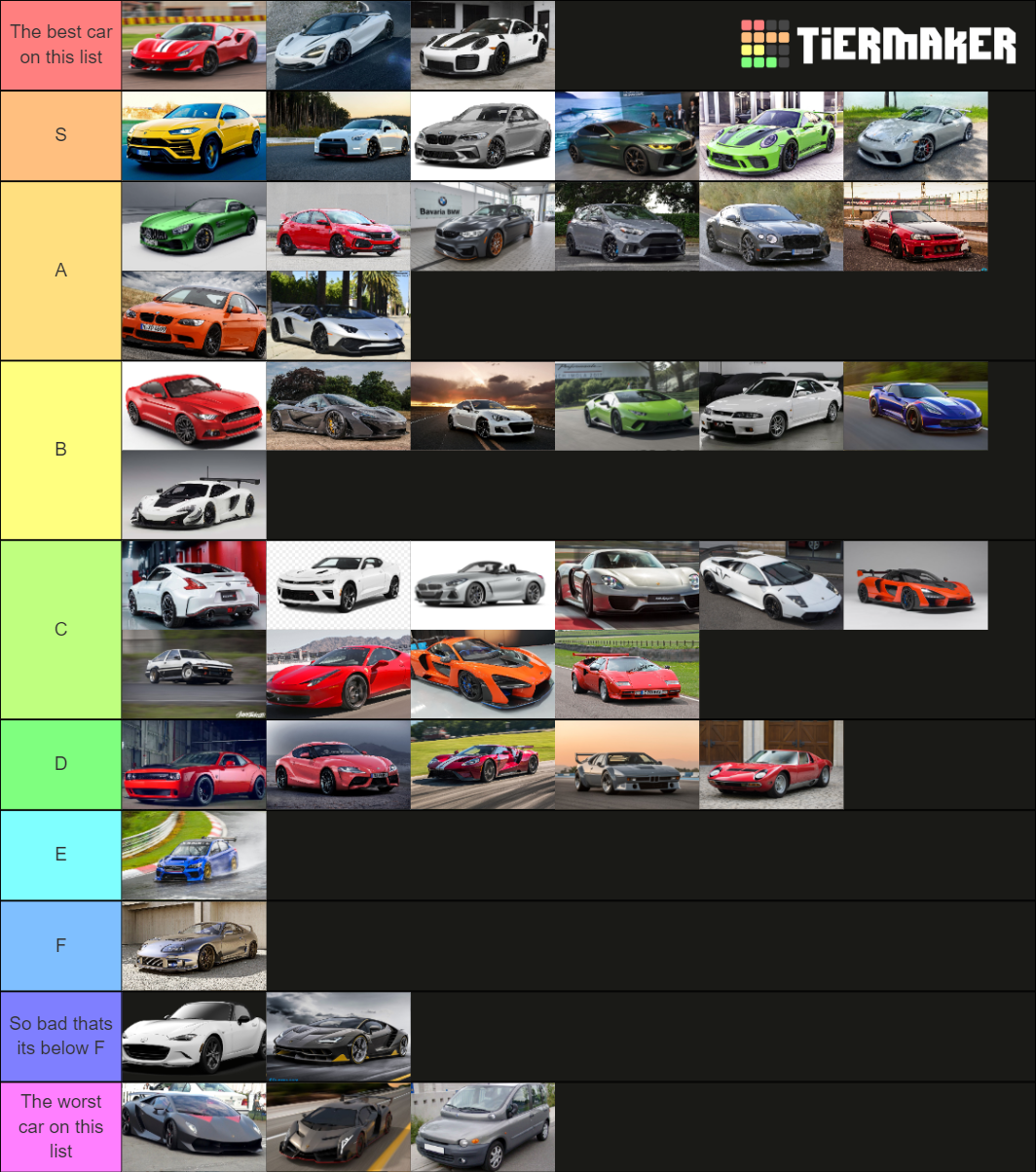 Ultimate Car Tier List (Community Rankings) - TierMaker