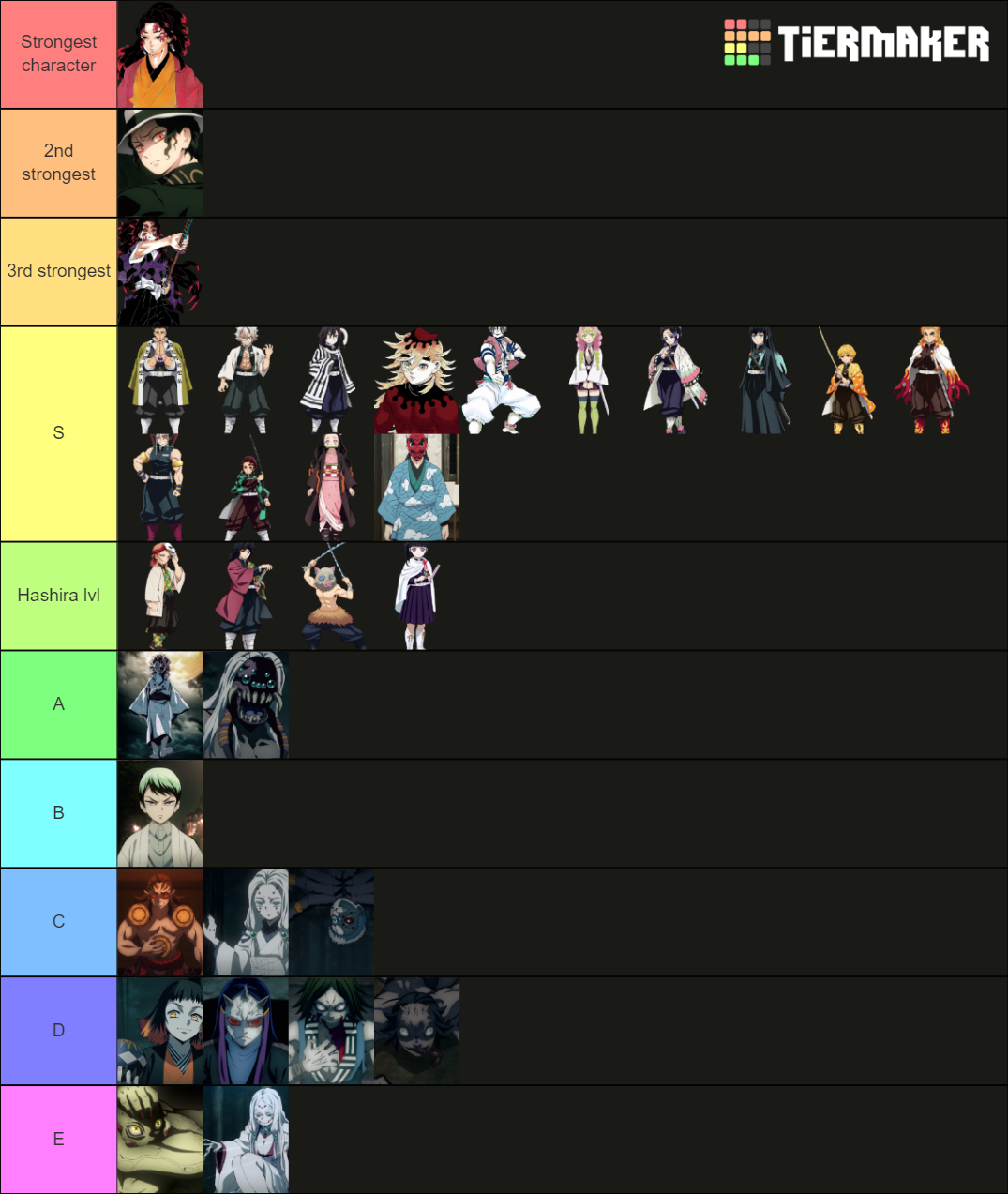 Demon slayer characters by strength Tier List (Community Rankings ...