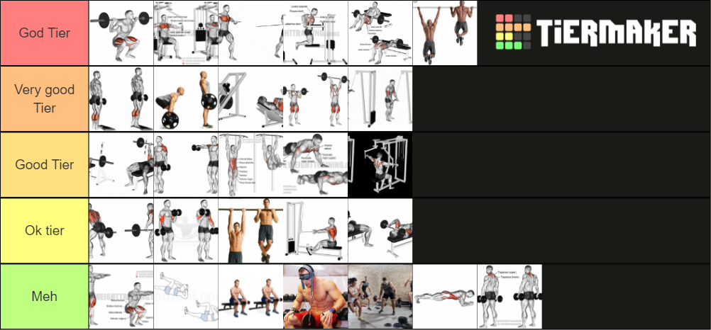 Gym exercises tierlist Tier List (Community Rankings) - TierMaker