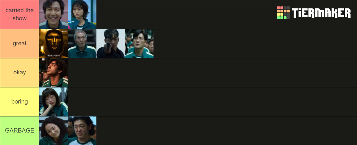 Squid Game Character Tier List (Community Rankings) - TierMaker