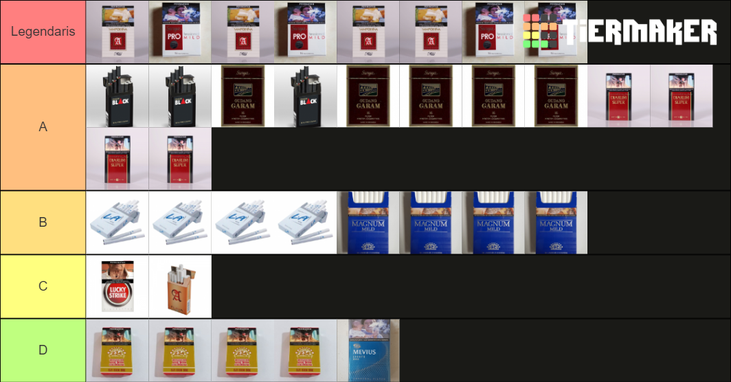 Rokok Indonesia Tier List (Community Rankings) - TierMaker