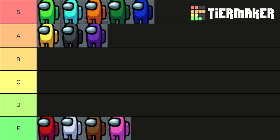 Among Us Colors Tier List (Community Rankings) - TierMaker