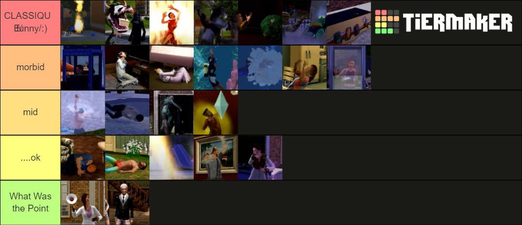 sims 3 deaths Tier List (Community Rankings) - TierMaker
