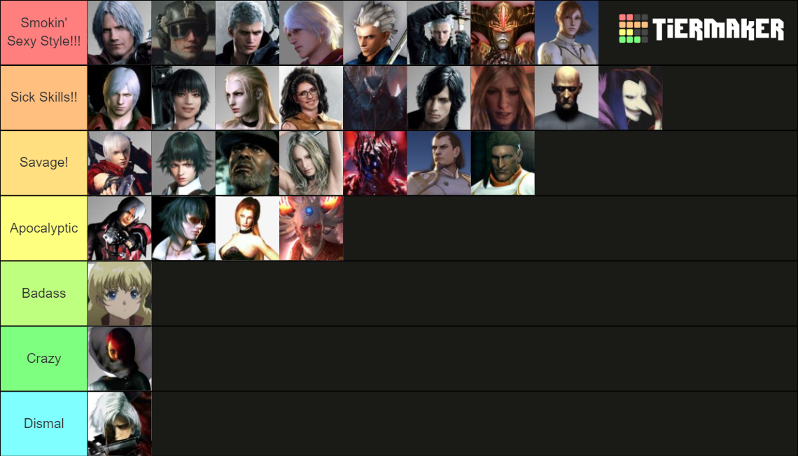 Devil May Cry All Characters Tier List Community Rankings Tiermaker