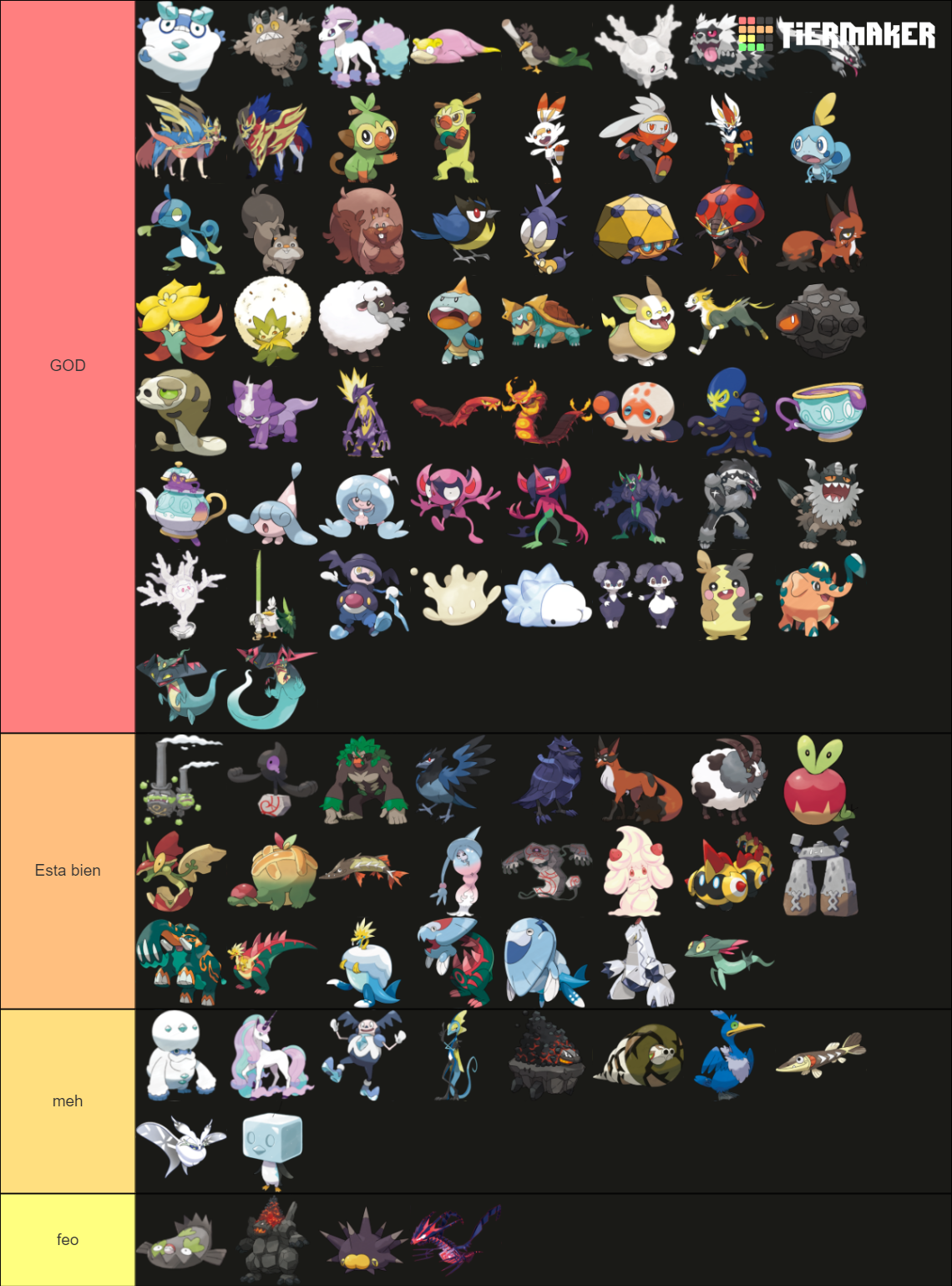 Galar Pokémon Tier List (Community Rankings) - TierMaker