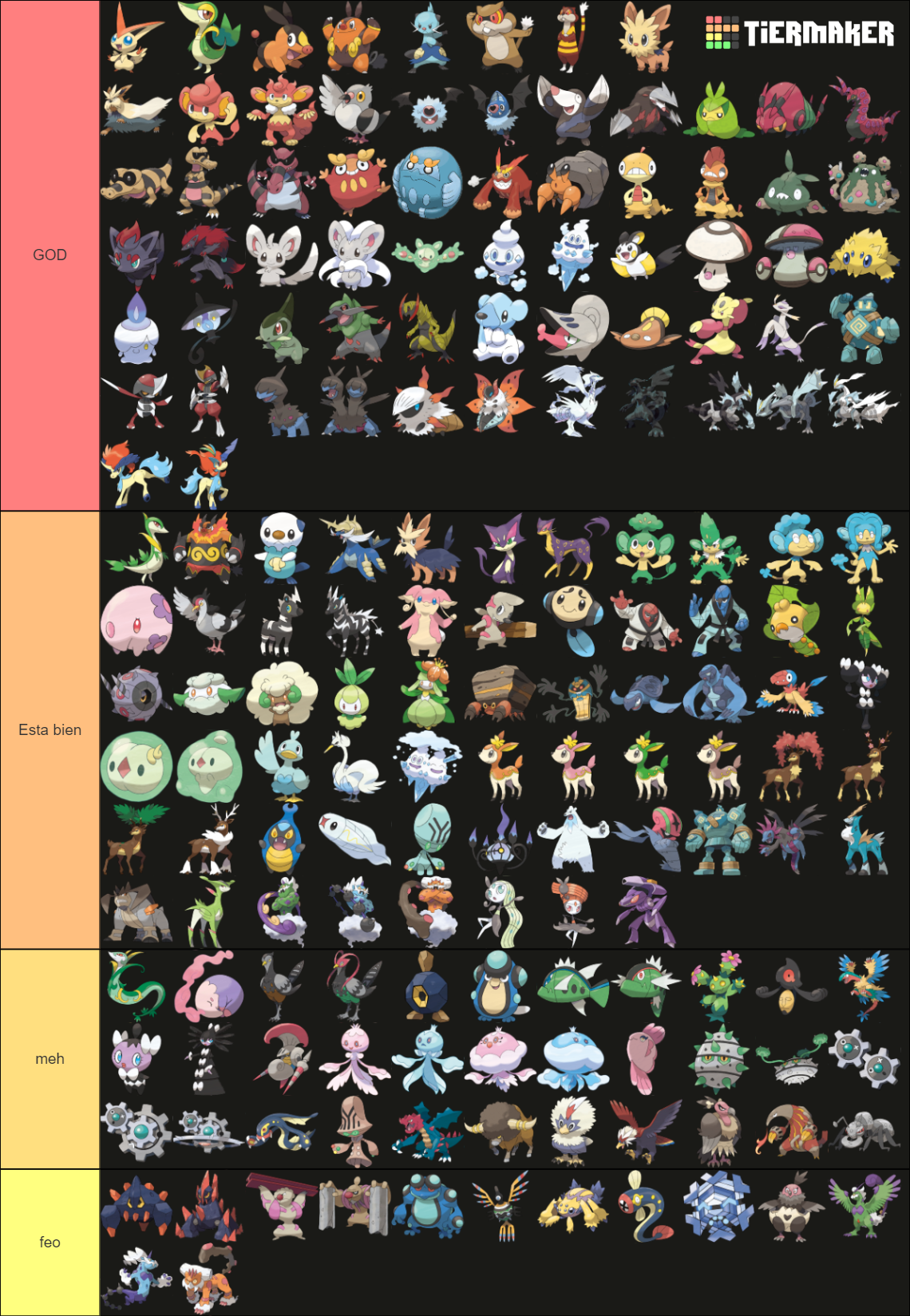 Pokémon Unova Tier List (Community Rankings) - TierMaker