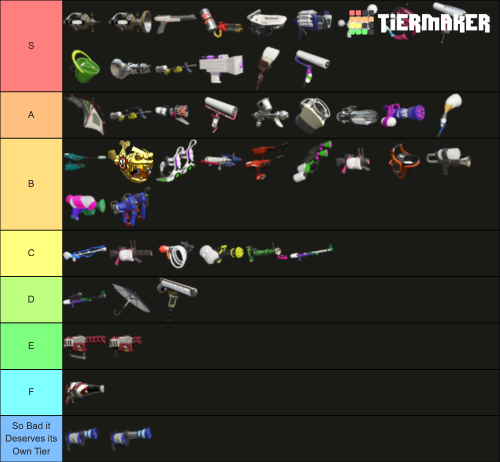 Splatoon 2 Weapons Tier List (Community Rankings) - TierMaker