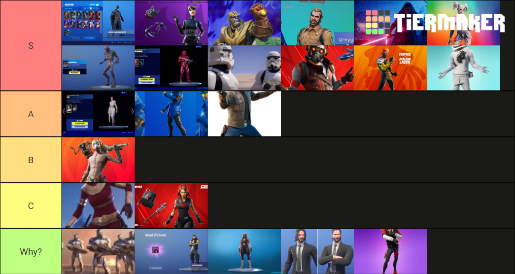 Fortnite crossover skins ranked in fortnite Tier List (Community ...