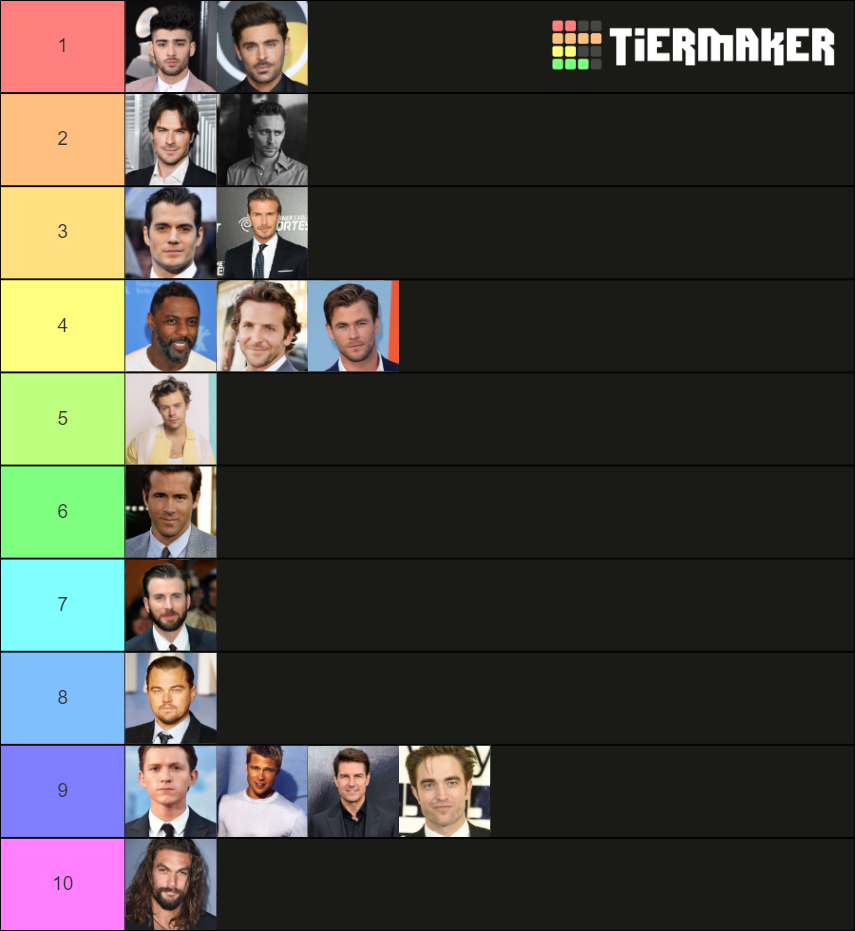 Top 10 most attractive males (according to the internet) Tier List ...