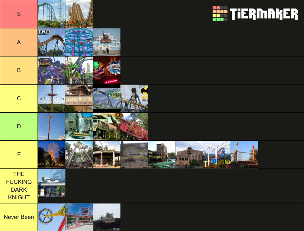 Six Flags Great Adventure Rides Tier List (Community Rankings) - TierMaker