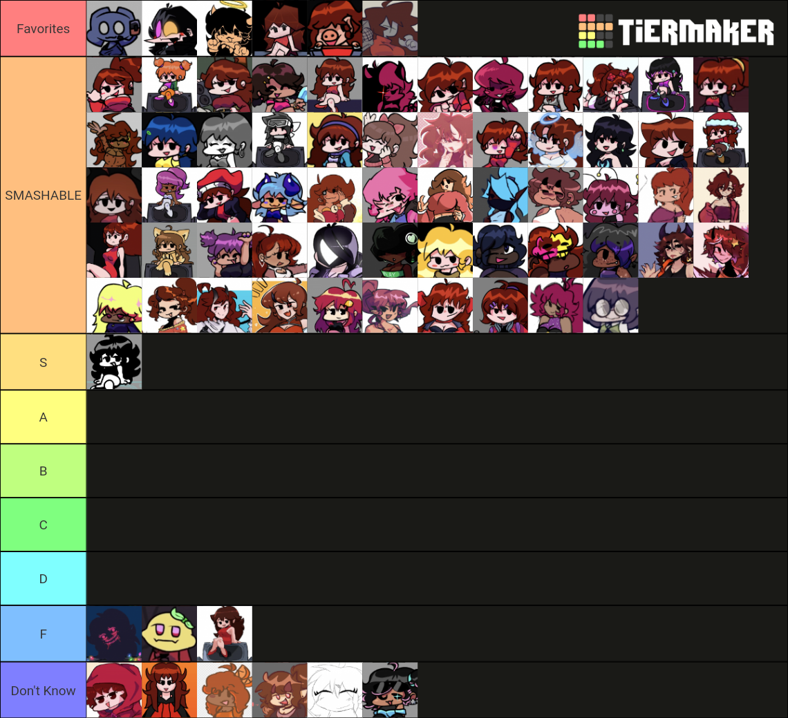 FNF Girlfriend Design Ranking Tier List (Community Rankings) - TierMaker