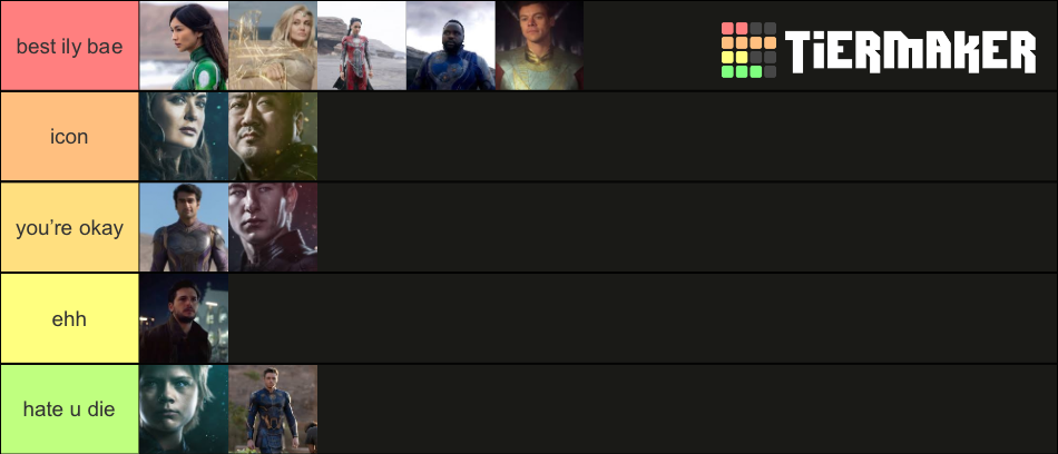 Eternals characters ranking Tier List (Community Rankings) - TierMaker