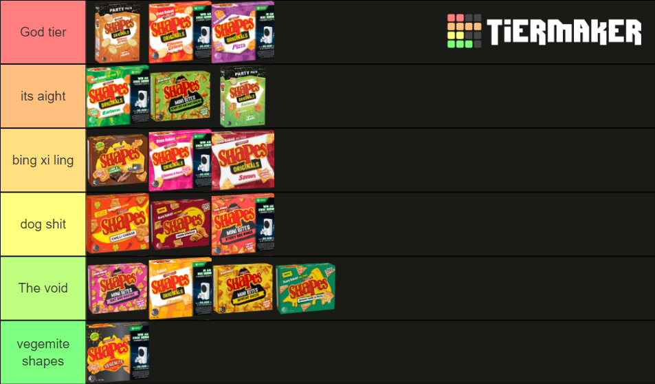 Arnotts Shapes epic Tier List (Community Rankings) - TierMaker