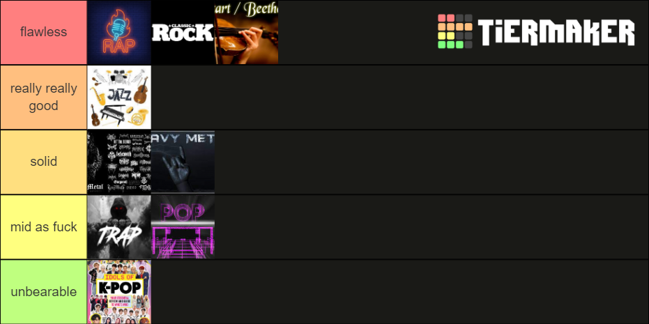 Music genres Tier List (Community Rankings) - TierMaker