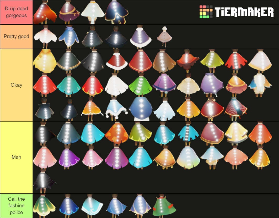 Sky: CoTL All Capes Available by the Season of Flight Tier List ...