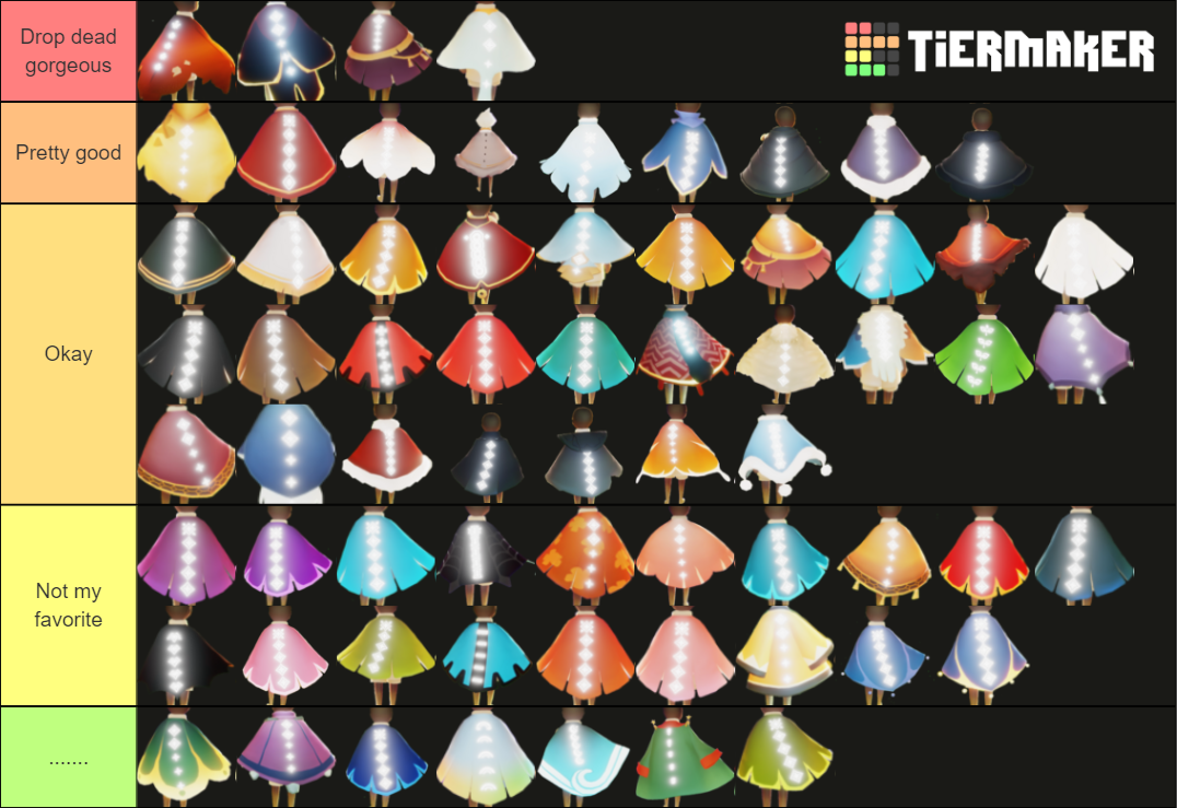 Sky: CoTL All Capes Available by the Season of Flight Tier List ...