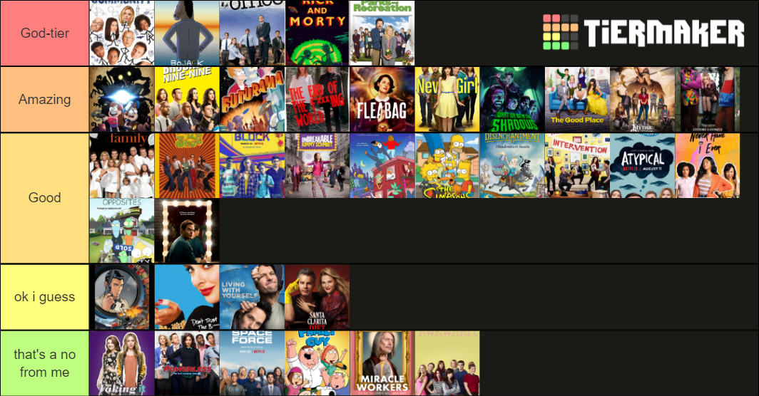 TV Comedies/Sitcoms Tier List (Community Rankings) - TierMaker